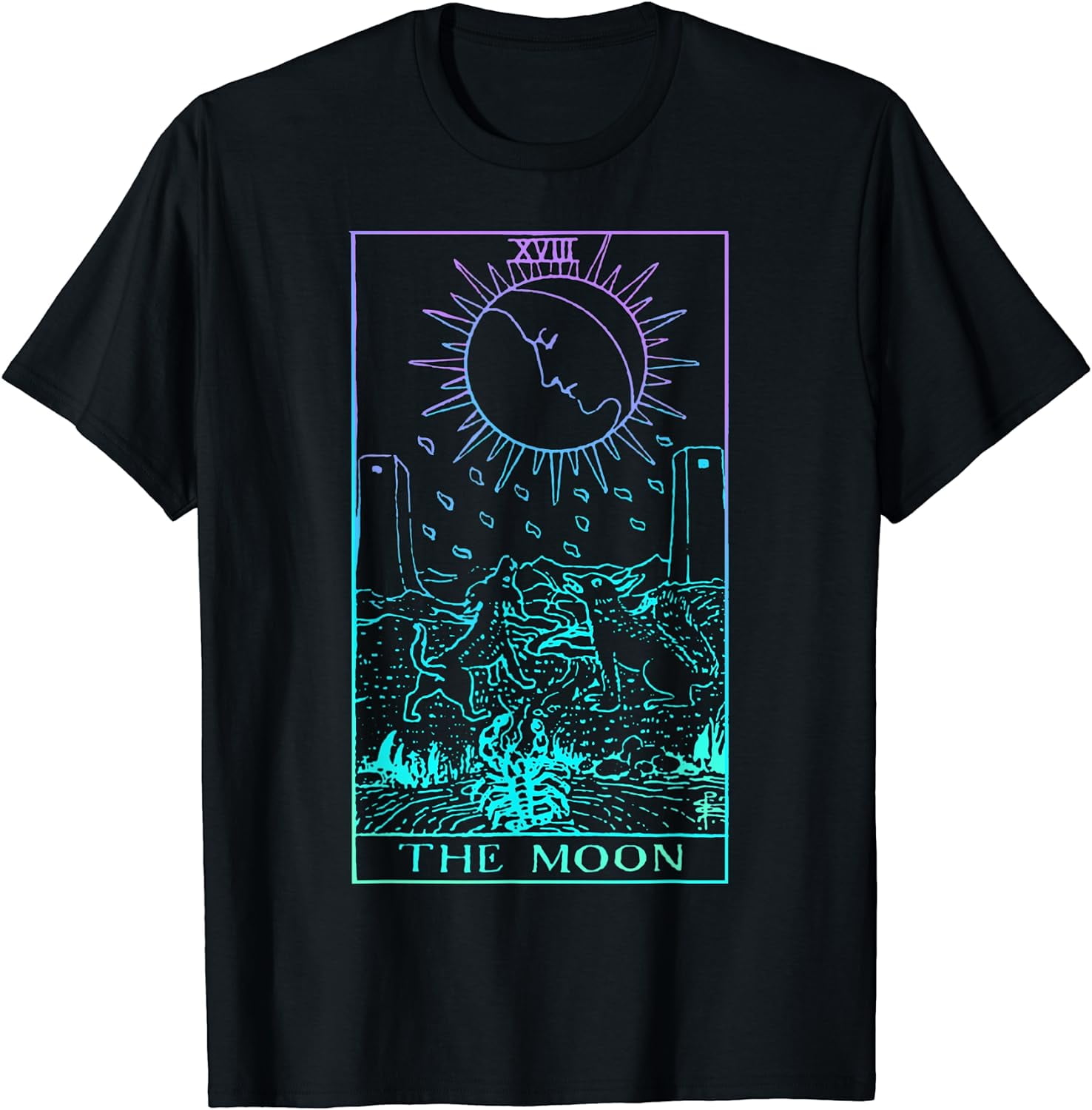 The Moon Tarot Card Rider Waite Witchy T-Shirt - Walmart.com
