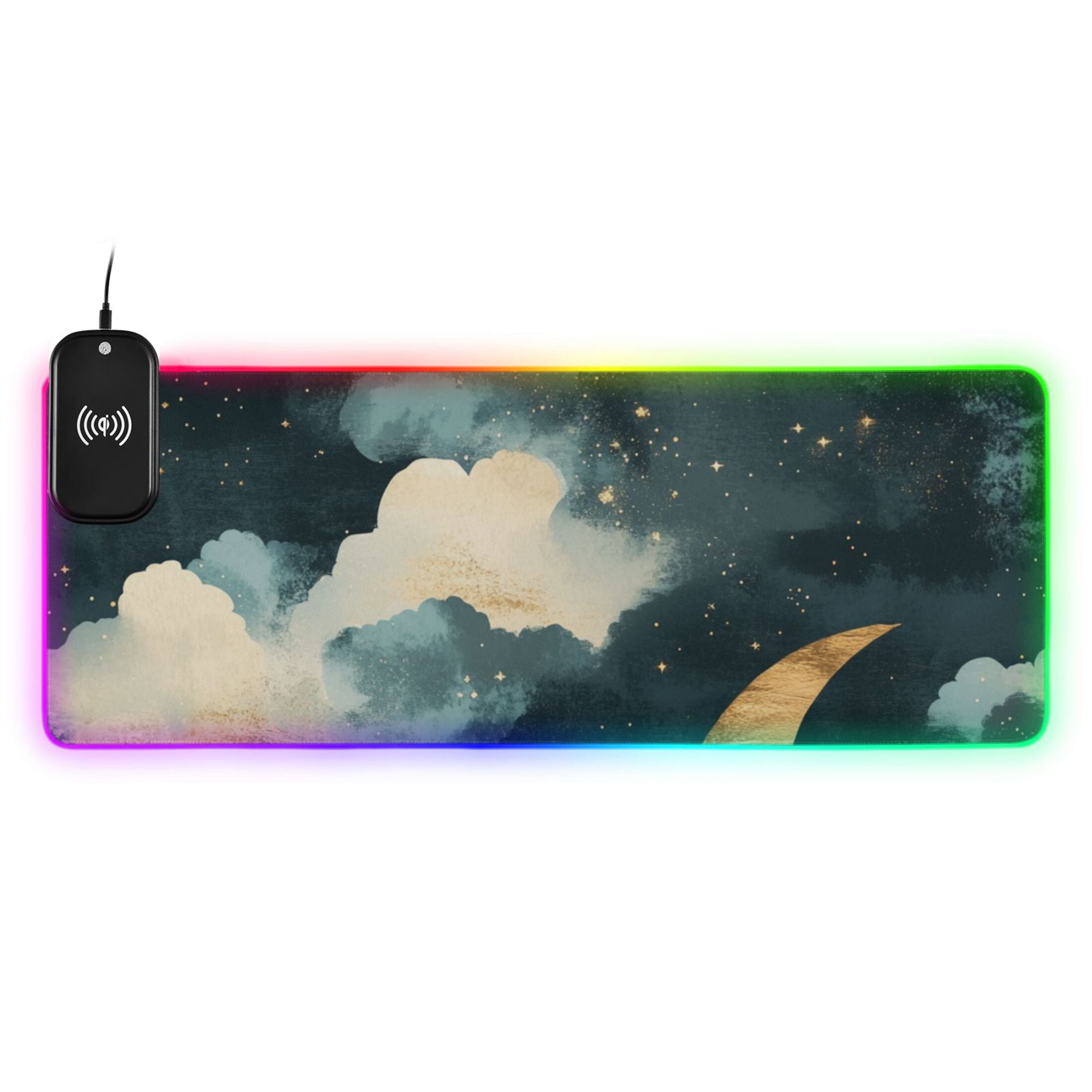 The Moon and The Clouds Wireless Charging RGB Gaming Mouse Pad Large ...