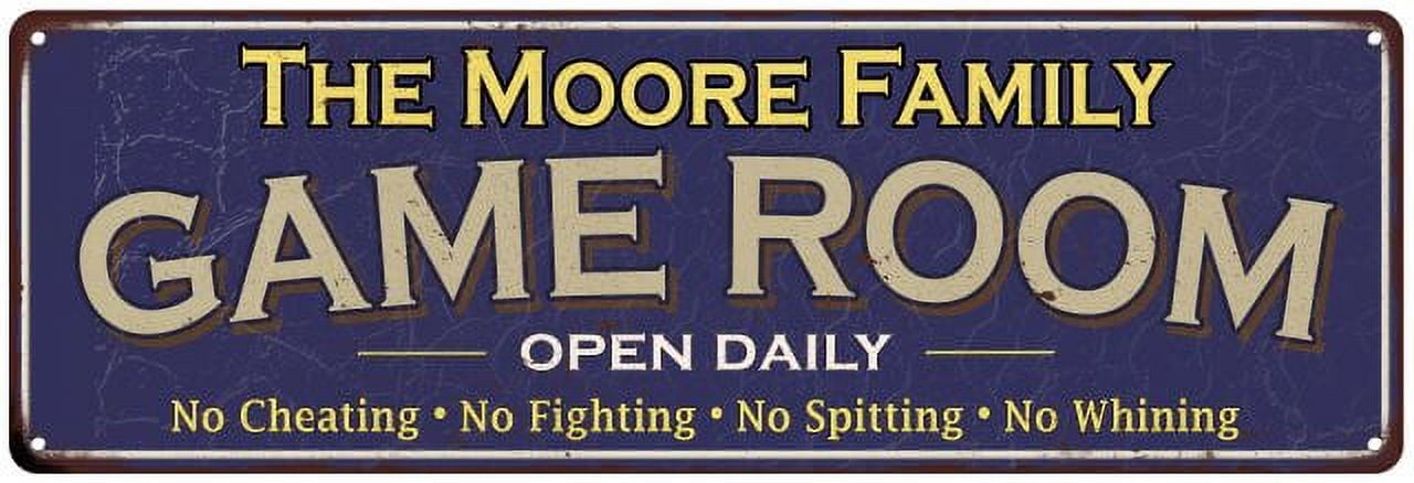 The Moore Family Blue Game Room Metal 8x24 Sign 108240037155 - Walmart.com