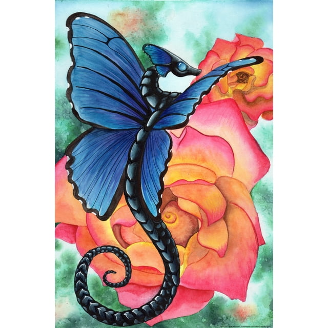 The Morpho by Carla Morrow Blue Butterfly on Flower Dragon Fantasy Cool ...