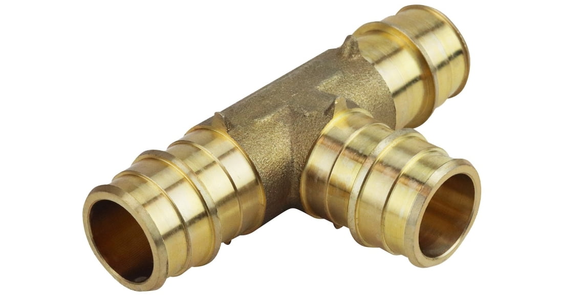 The Mosack Group EPXT34 0.75 in. Brass PEX-A Barb Tee Fitting - Walmart.com