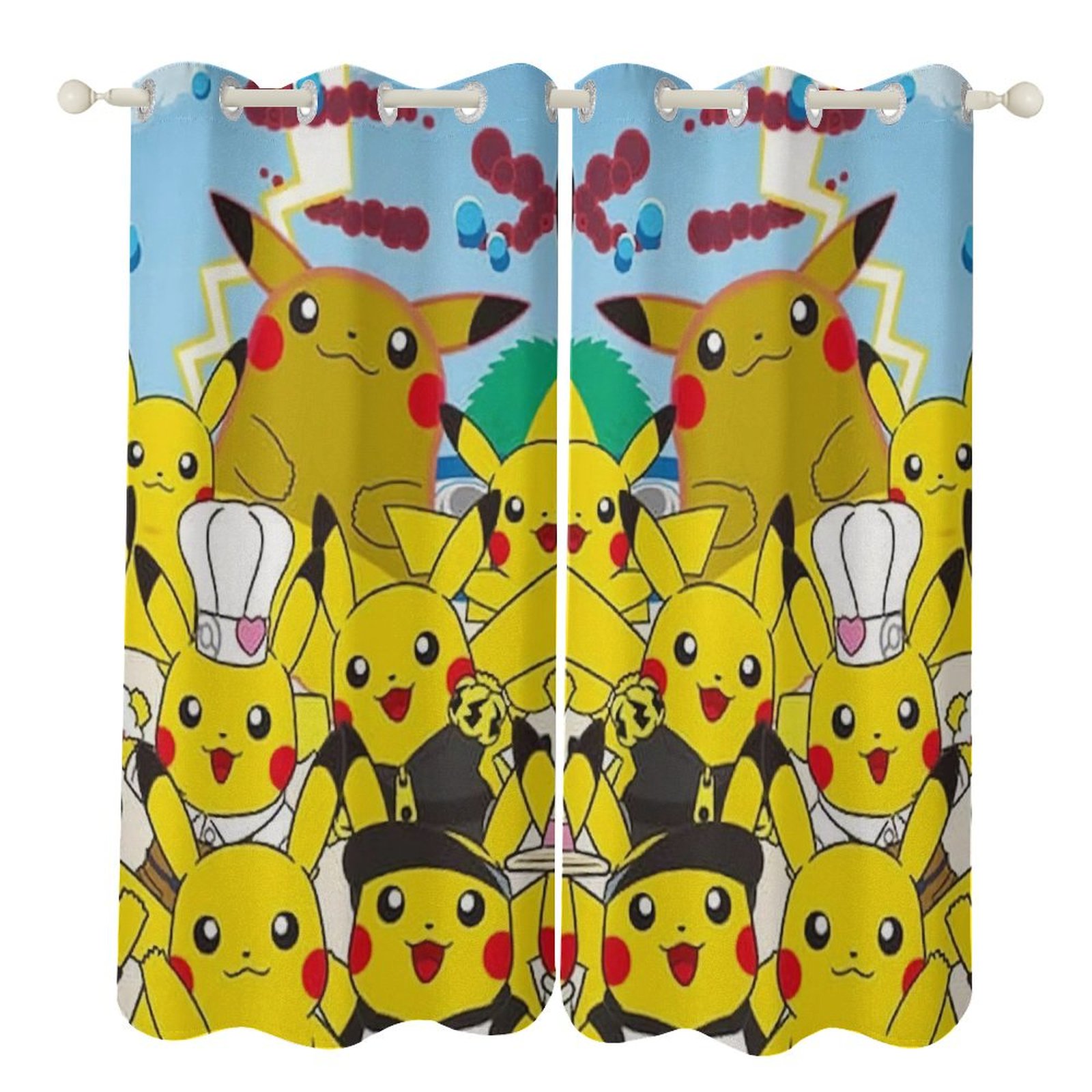 The Most Unique Versions of Pikachu Curtains 84 inch,2 Panels Set,100% ...