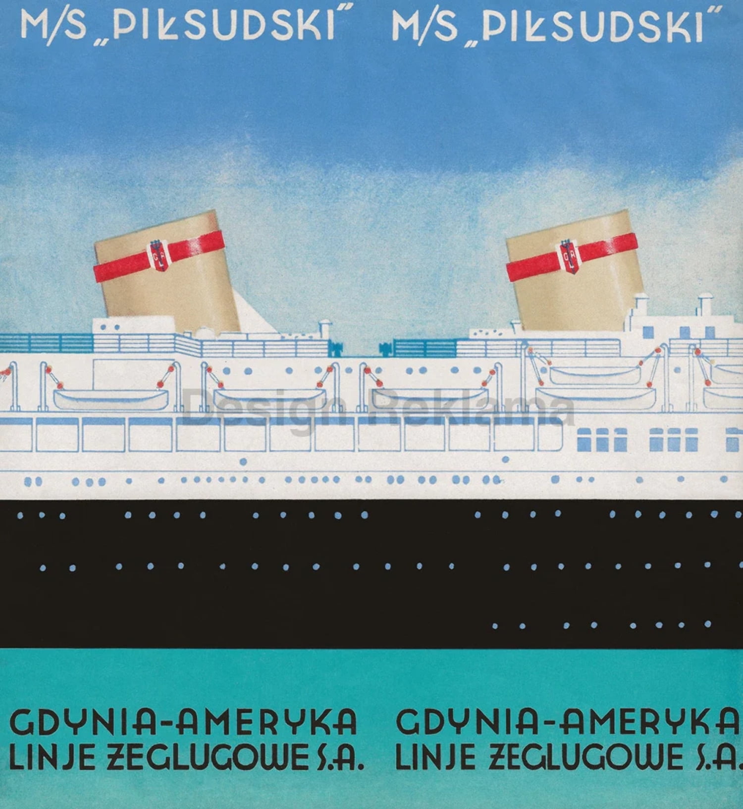 The Motor Ship Piłsudski of the Gdynia America Shipping Line, 1934 ...