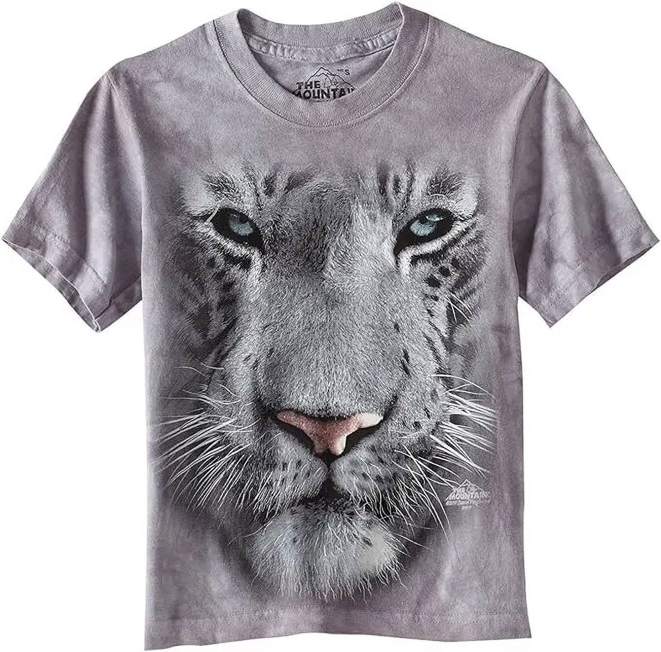 The Mountain Adult Unisex Graphic Tee 10-3252 White Tiger Face 3Xl ...