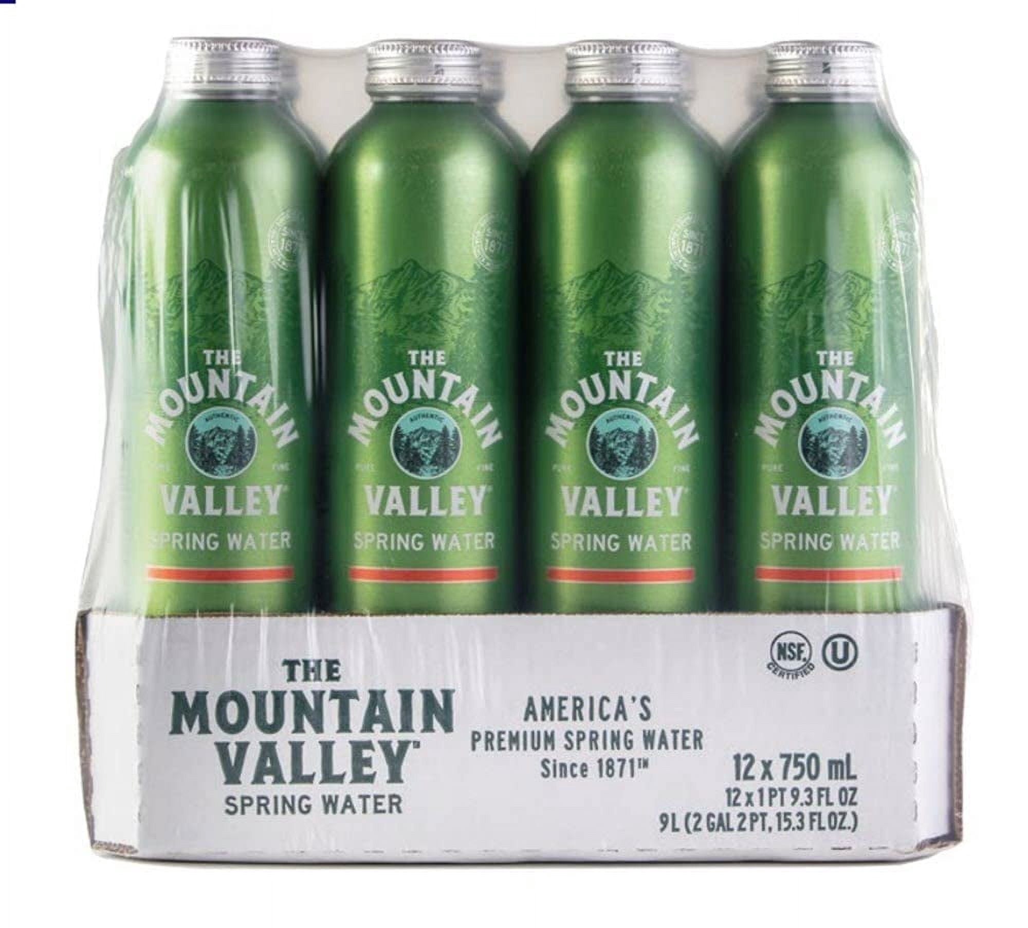 JiuMeeo The Mountain Valley Spring Water, 750 mL Aluminum Cans, 12-Pack ...