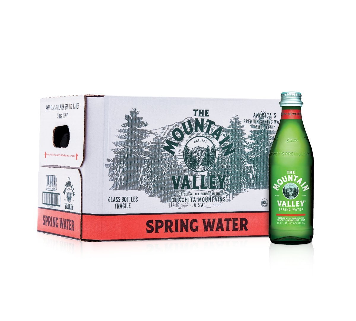 Mountain Valley Spring Water, Spring Water in Glass Bottles, 333ml, 24 ...