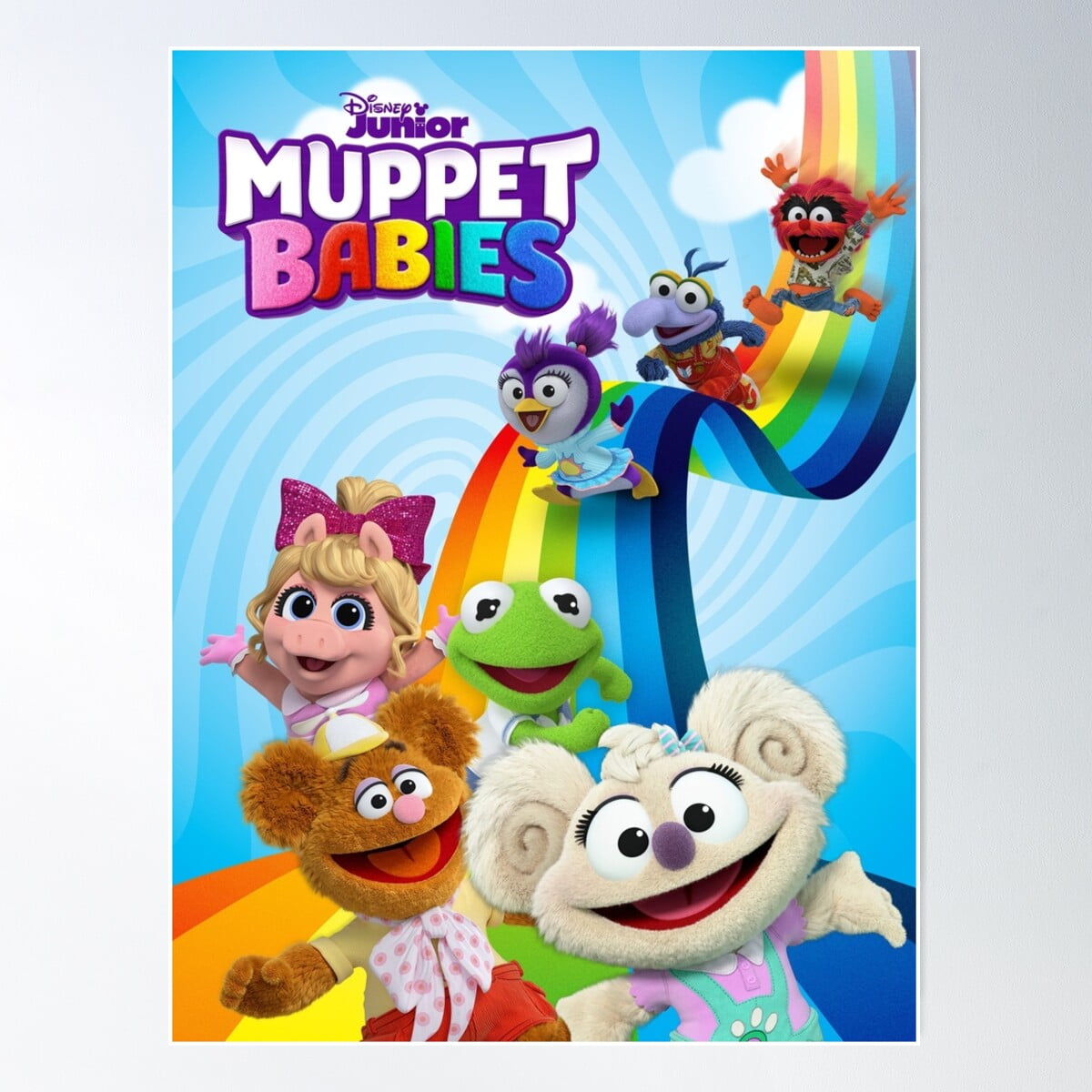 The Muppet Babies Rainbow Poster Wall Art, Modern Wall Decor For Living ...