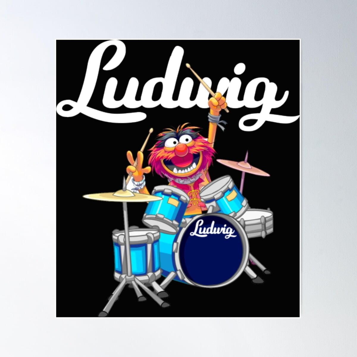 The Muppet Show Animal Playing Ludwig Drums Poster Wall Art, Modern ...