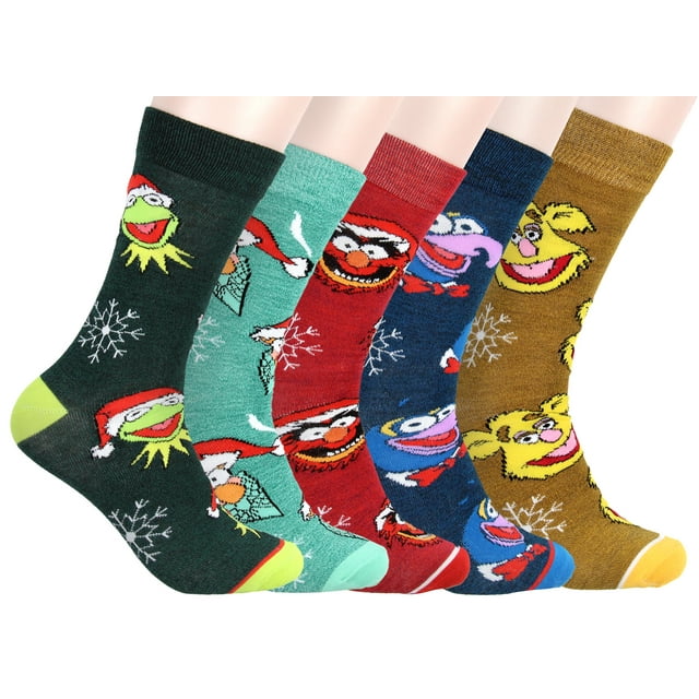 Disney The Muppets Kermit Animal Gonzo Beaker Fozzie 5 Pack Crew Socks ...
