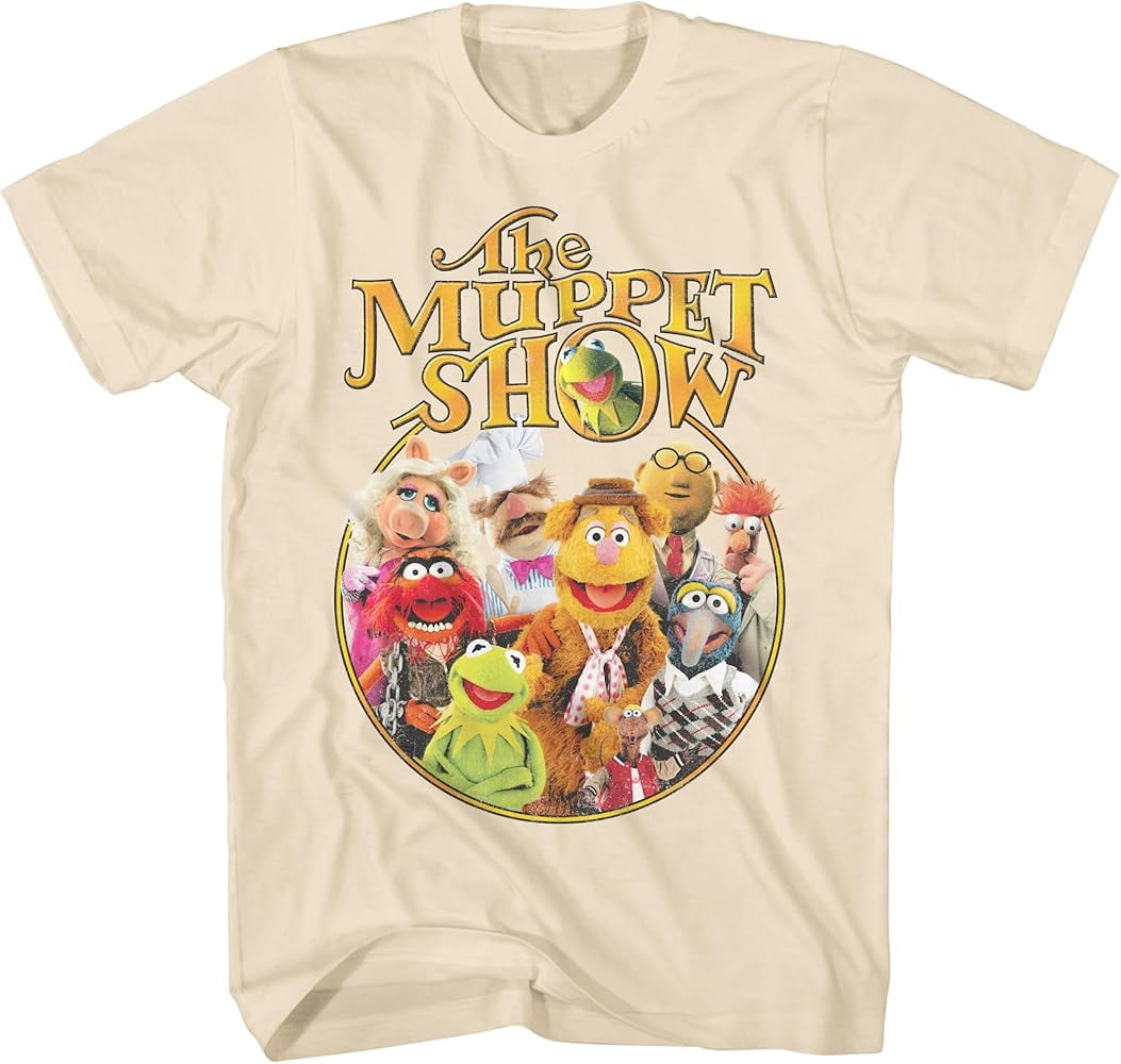 The Muppets Kermit Show Logo Piggy Fozzie Animal Adult T-Shirt Shirt ...