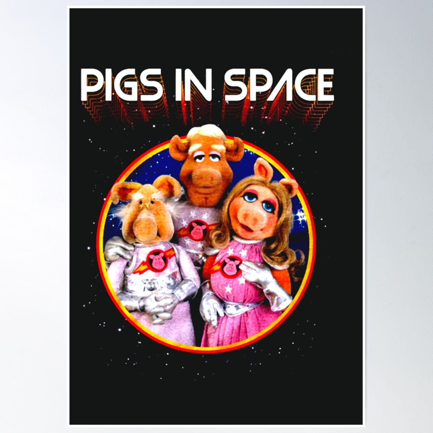 The Muppets Pigs In Space Soft Fitted 301 Cotton Poster Wall Art ...