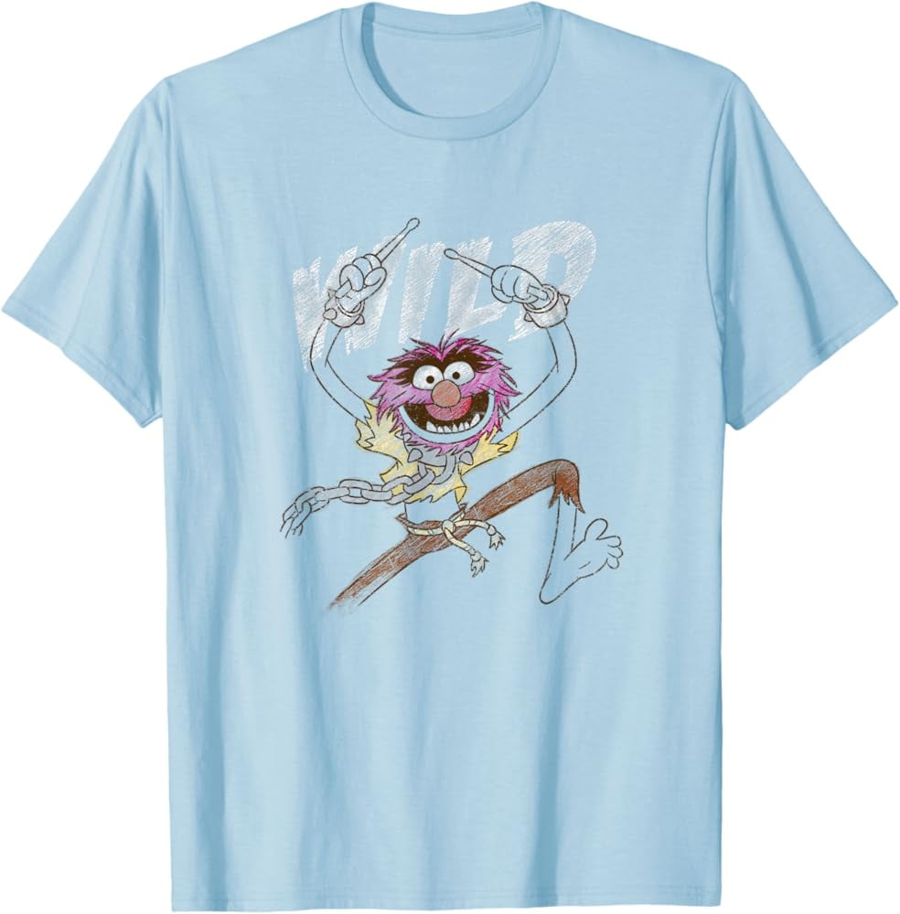 The Muppets Wild Animal Jumping Distressed Logo T-Shirt Shirt, Size S ...