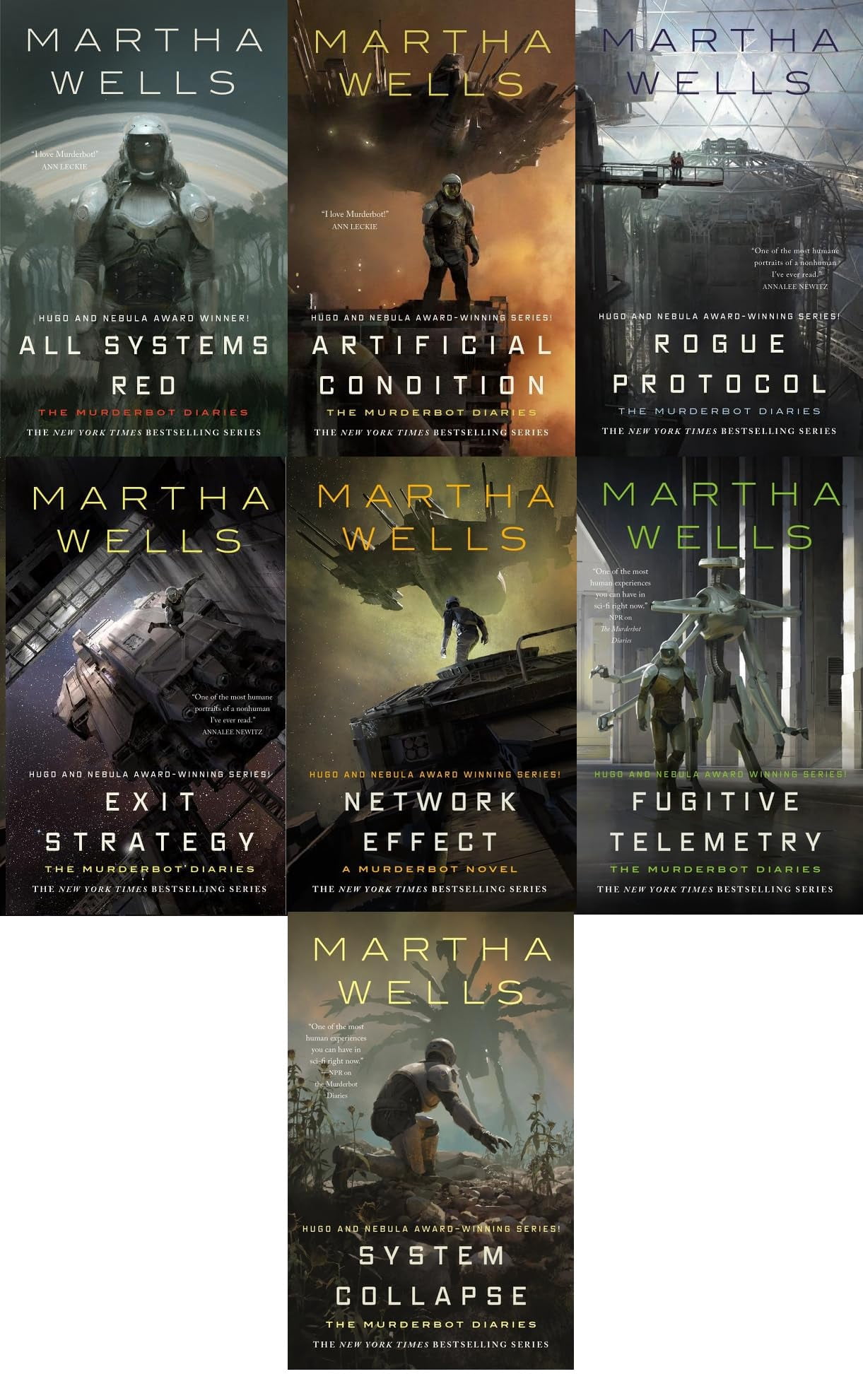The Murderbot Diaries Collection 7 hardcover book set (All Systems Red ...