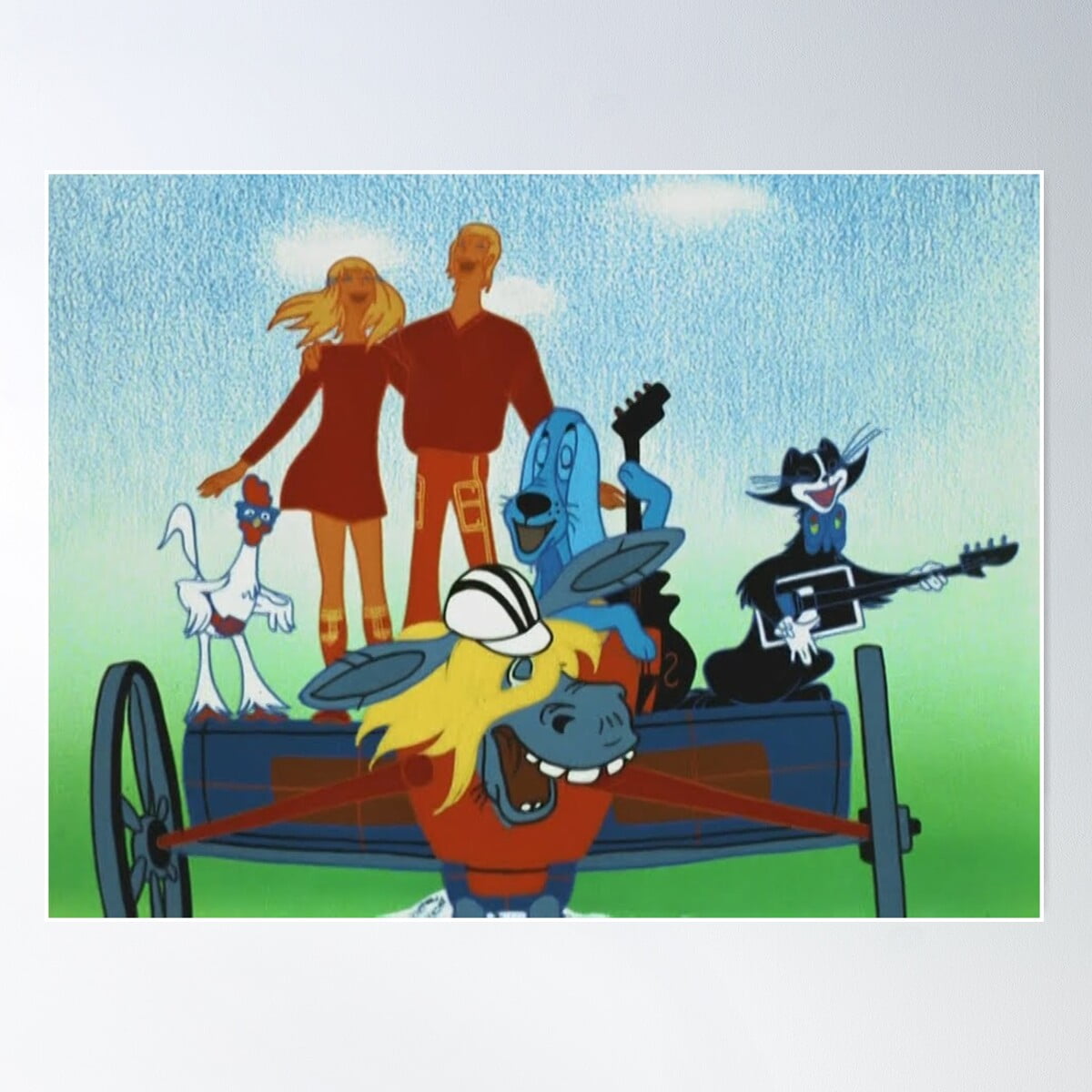 The Musicians From Bremen, Old Soviet Cartoon Poster Wall Art, Modern ...