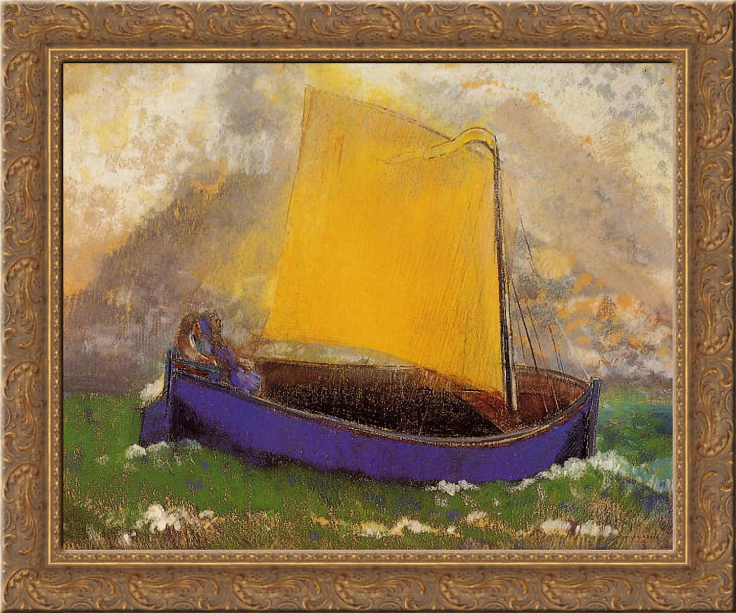 The Mysterious Boat 24x20 Gold Ornate Wood Framed Canvas Art by Redon ...