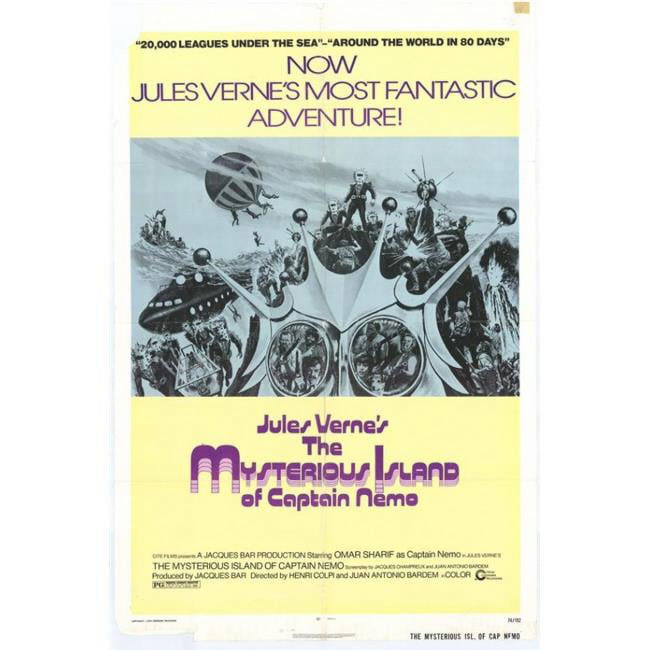 The Mysterious Island of Captain Nemo Movie Poster - 27 x 40 in ...