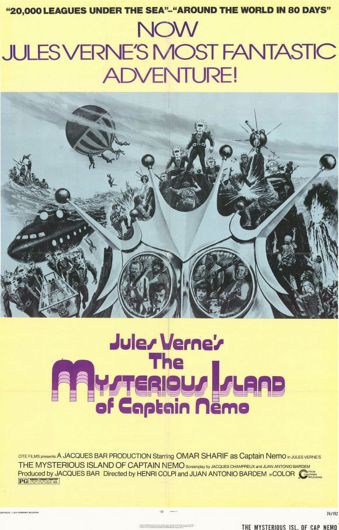 The Mysterious Island of Captain Nemo - movie POSTER (Style A) (11" x ...