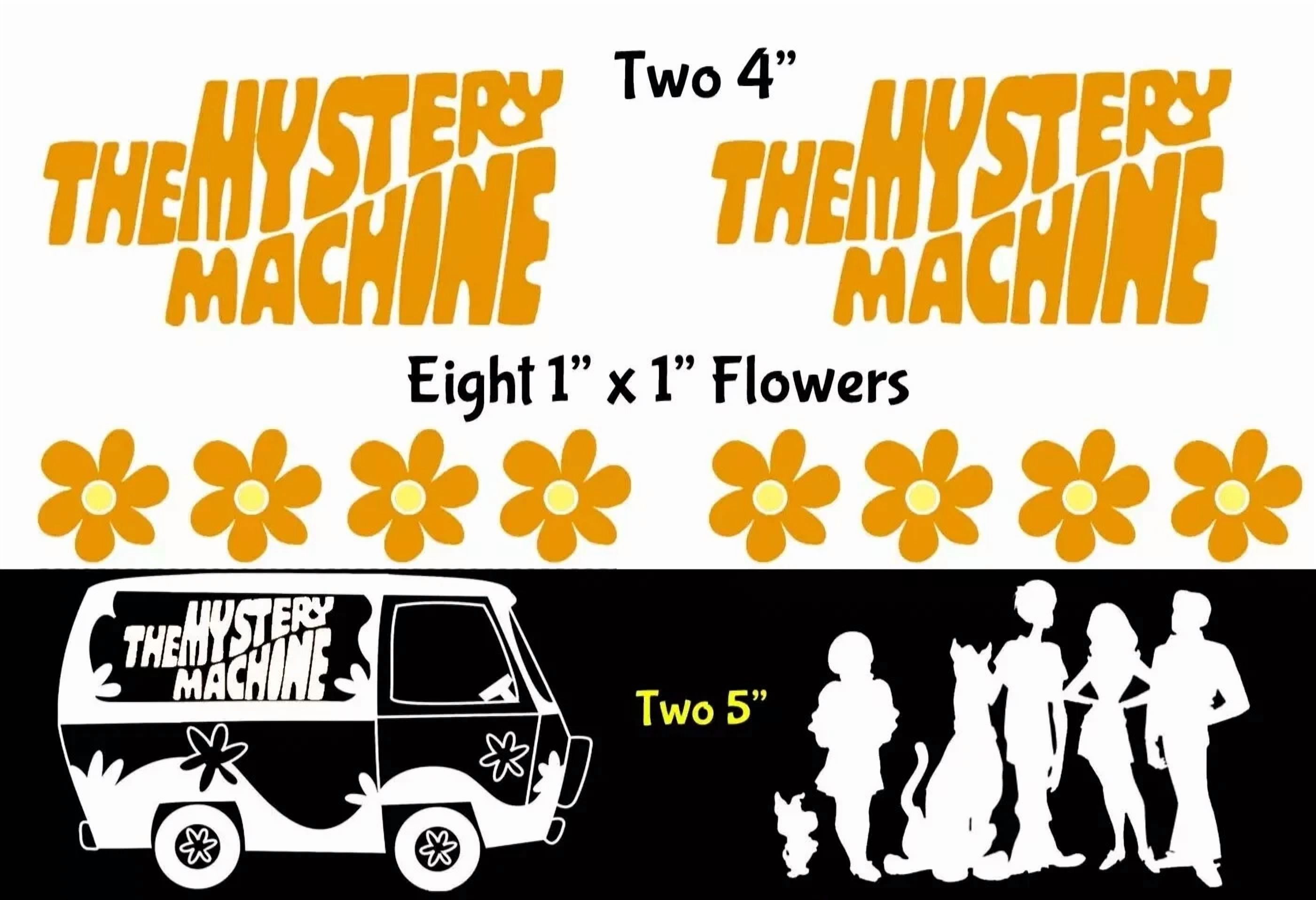 The Mystery Machine Logo & Hippie Flowers Variety Pk Vinyl Decal Car ...