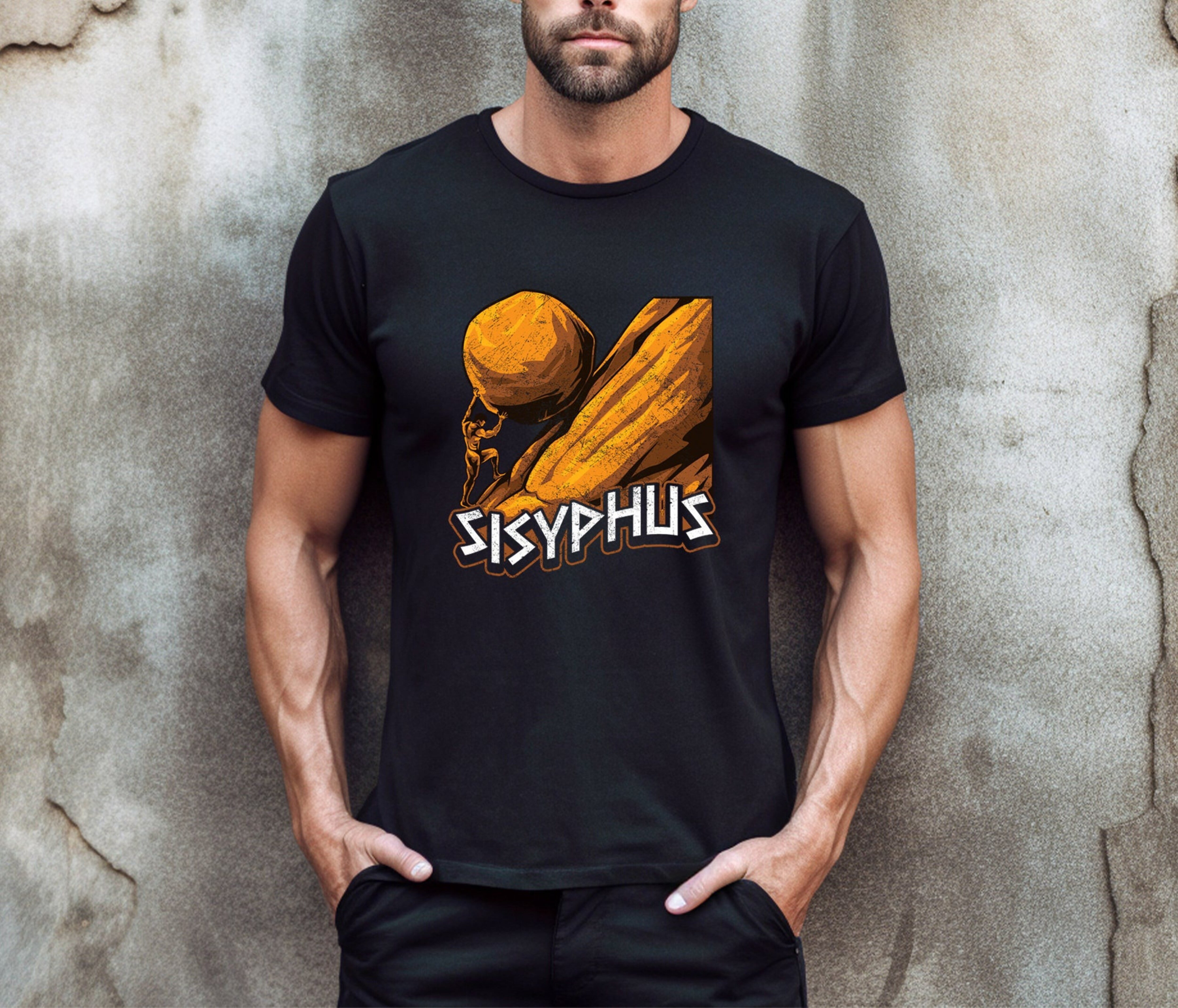 The Myth of Sisyphus T-shirt, One Must Imagine Sisyphus Happy Meme ...