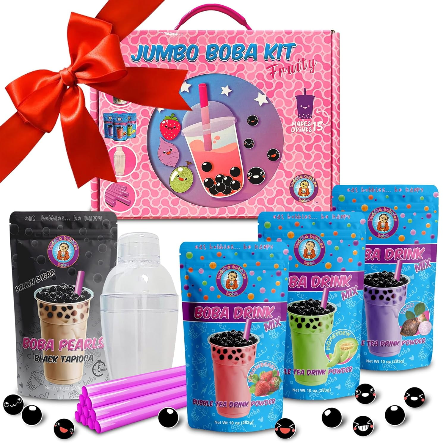 The NEW Jumbo "Fruity Flavors" D.I.Y. Boba/Bubble Tea Party Kit by ...