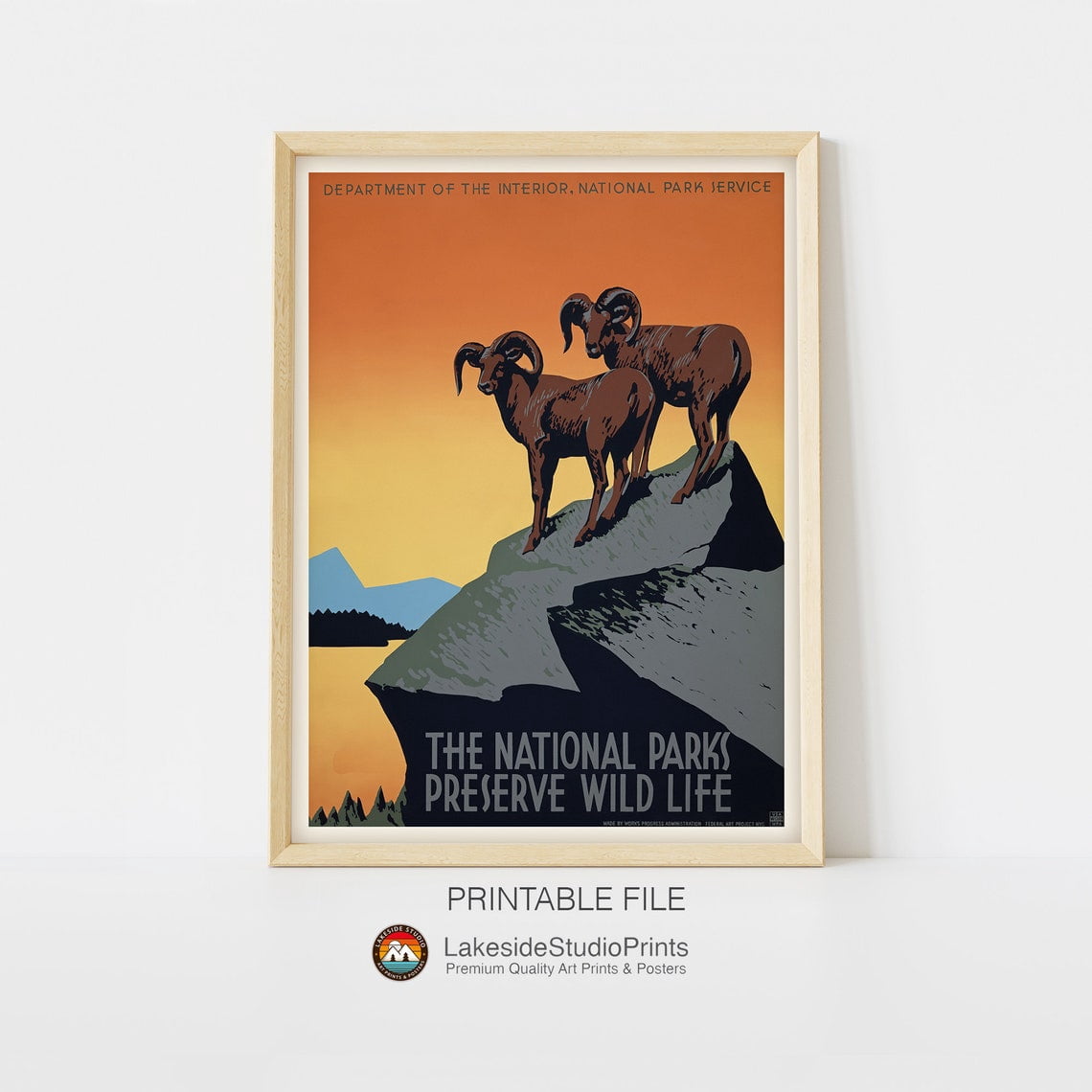 The National Parks Preserve Wild Life Vintage Wpa Poster Instant ...