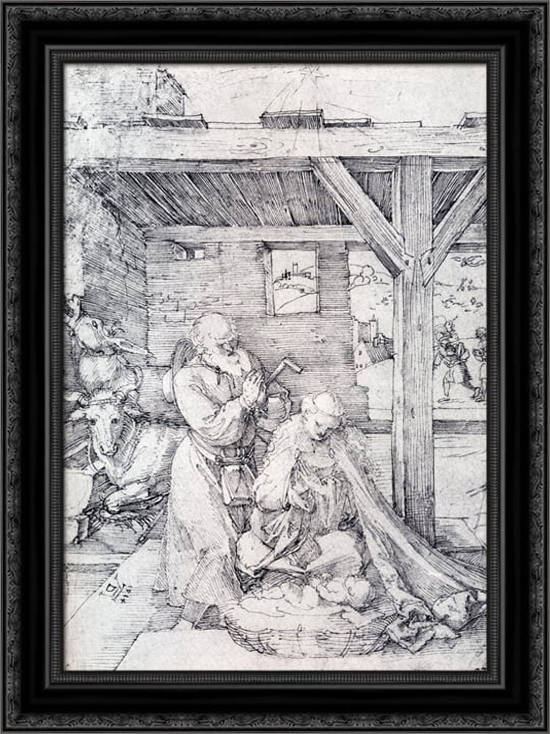 The Nativity: Adoration Of The Christ Child In The Stables with The ...