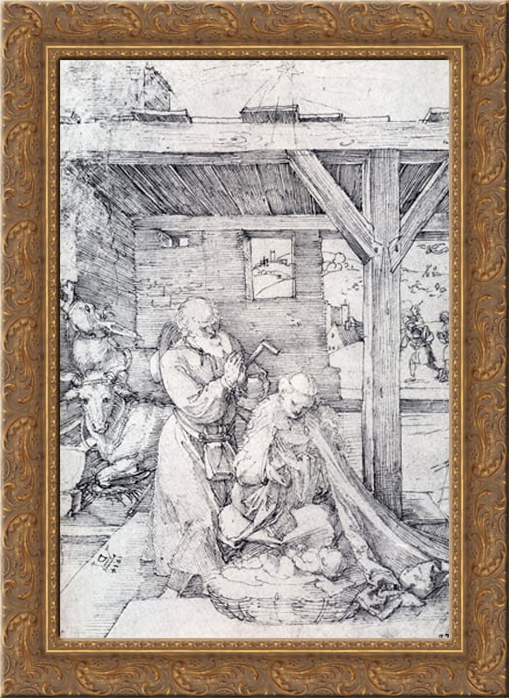 The Nativity: Adoration Of The Christ Child In The Stables with The ...