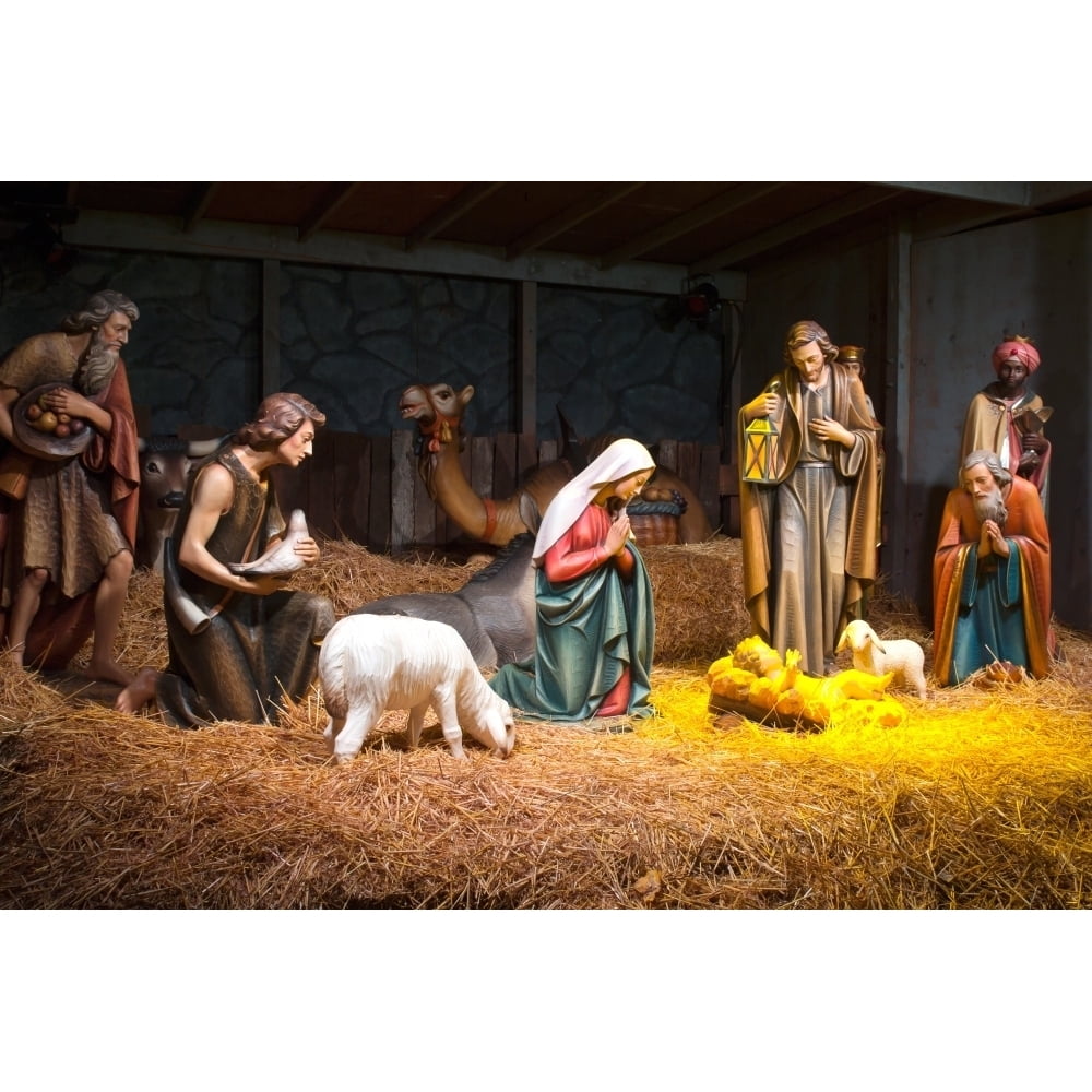 The Nativity scene at the Grotto Portland Multnomah County Oregon USA ...
