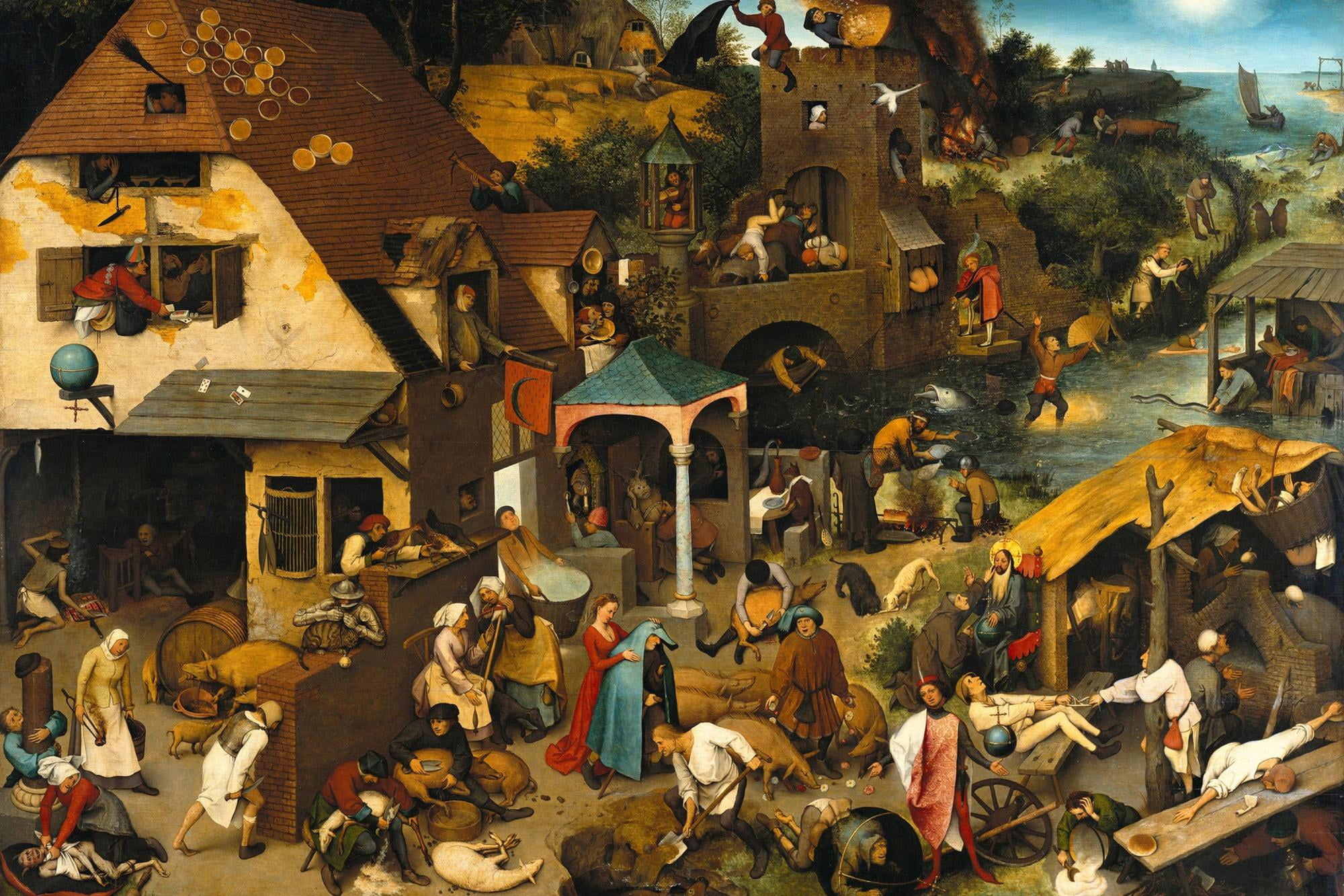 Art.com The Netherlandish Proverbs (The Blue Cloak or the Topsy Turvy ...