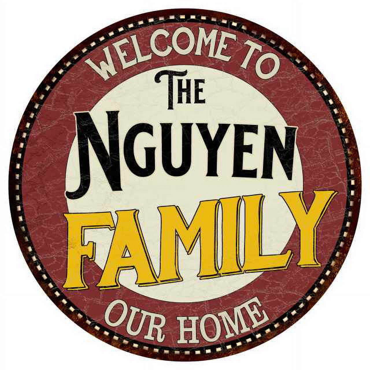 The Nguyen Family 14" Round Metal Sign Kitchen Game Room Decor ...