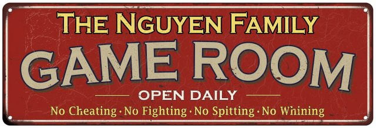 The Nguyen Family Gift Red Game Room Metal 6x18 Sign 206180038379 ...