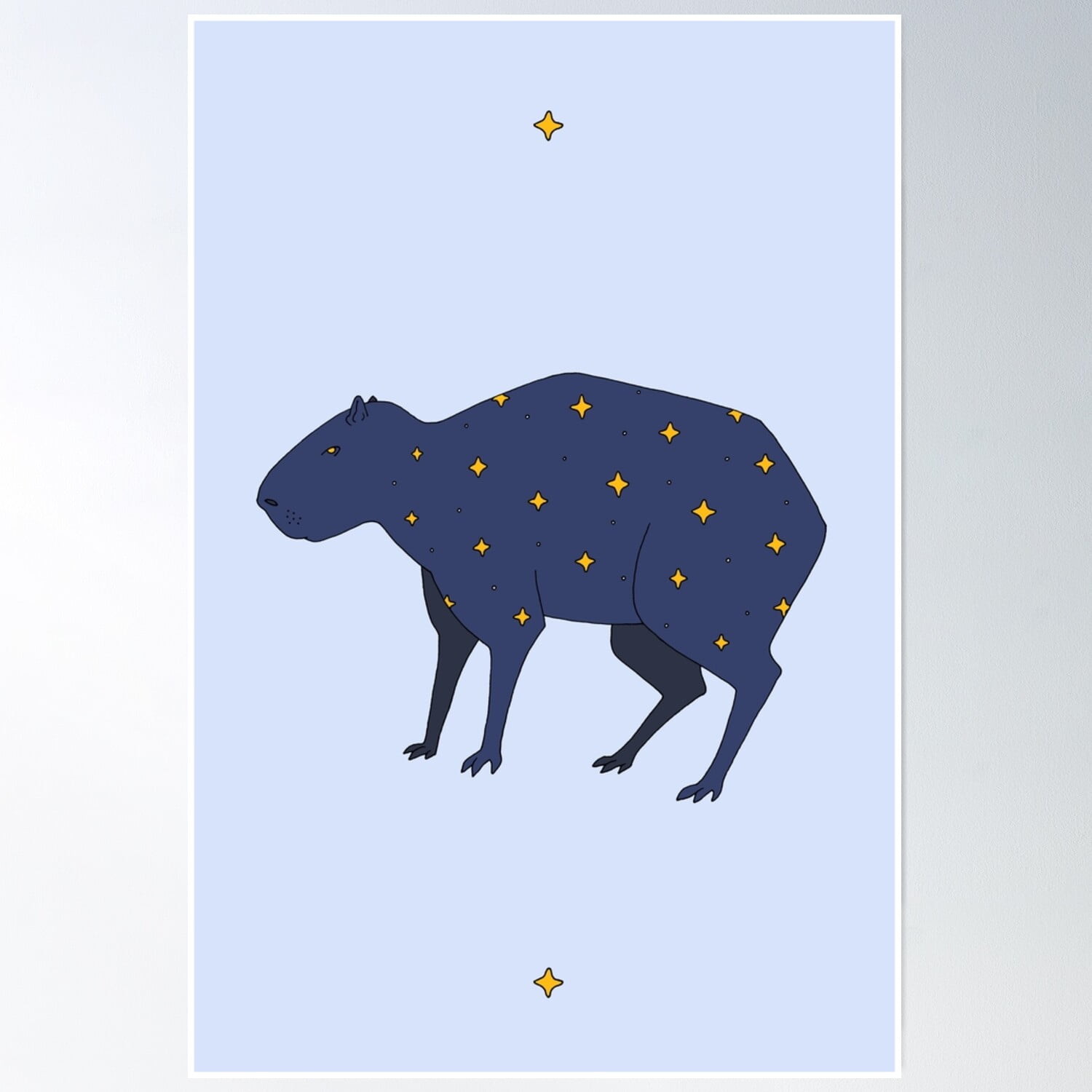 The Night Capybara Poster Wall Art, Modern Wall Decor, 8x12 UNFRAMED ...