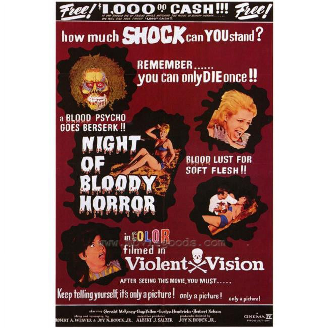 The Night of Bloody Horror Movie Poster - 27 x 40 in. - Walmart.com