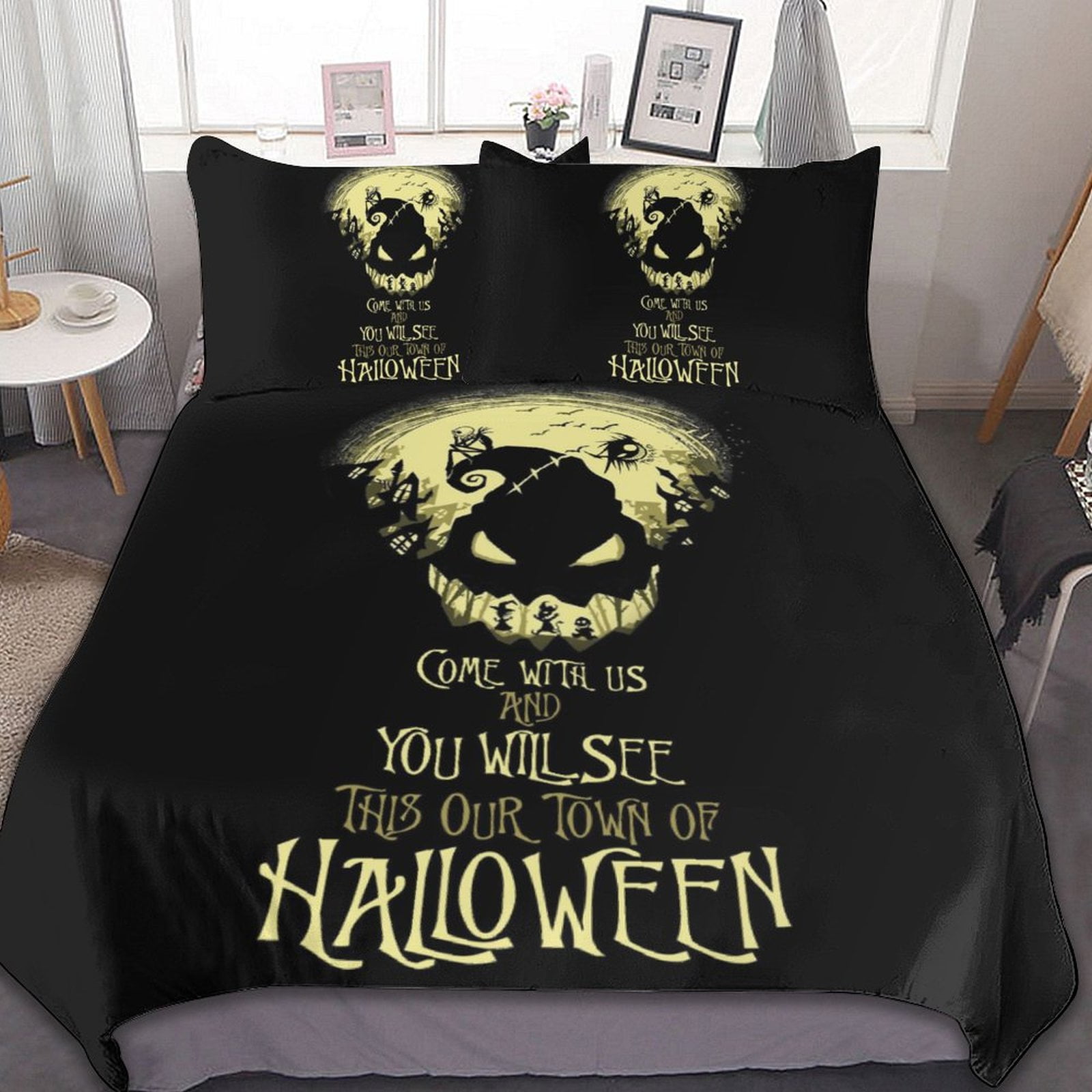 The Nightmare Before Christmas 3 Pcs Bed Sheets Set Breathable Duvet ...