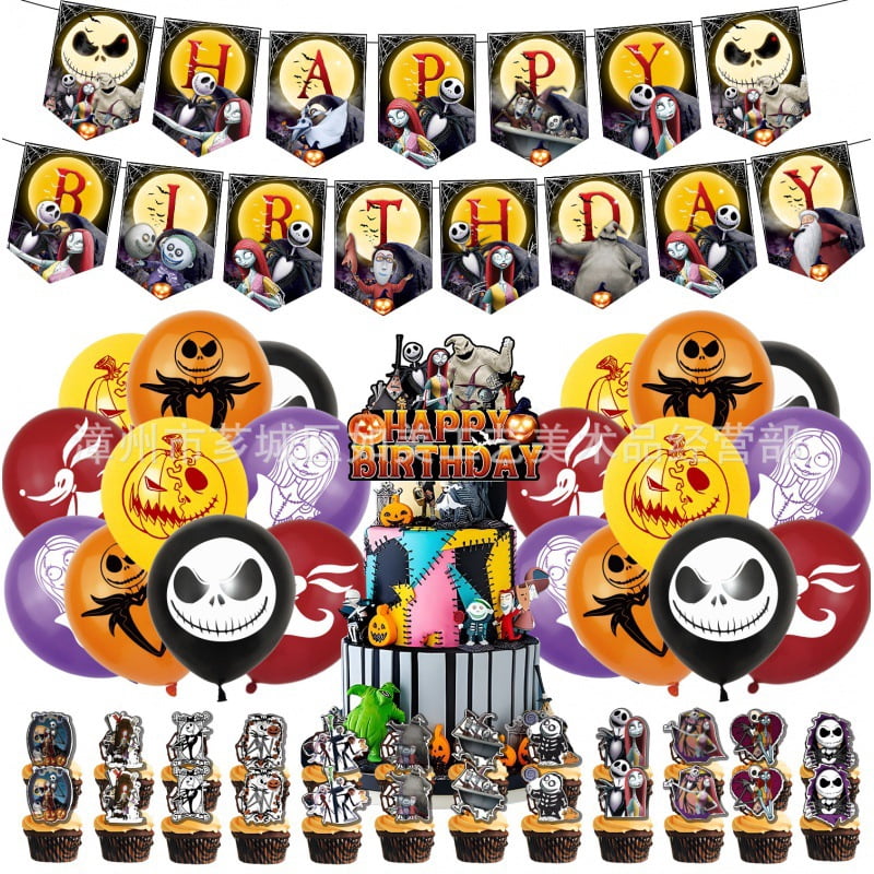 The Nightmare Before Christmas 44/56 PCS Birthday Party Decorations for ...