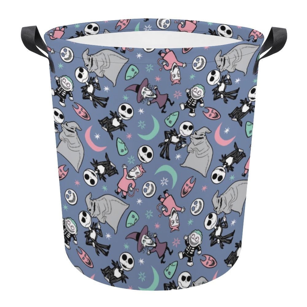 The Nightmare Before Christmas Cartoon Circular Laundry Hamper Foldable ...