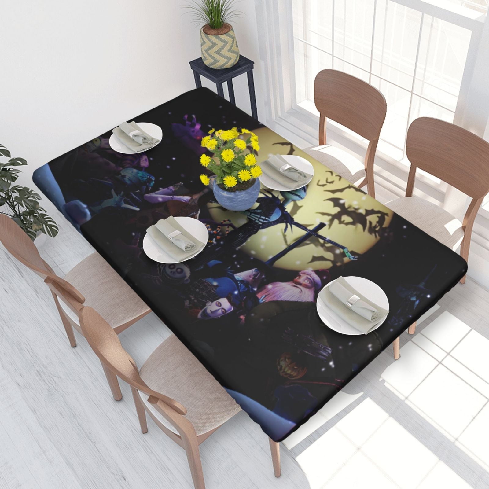 The Nightmare Before Christmas Elastic Edged Table Cover Reusable ...