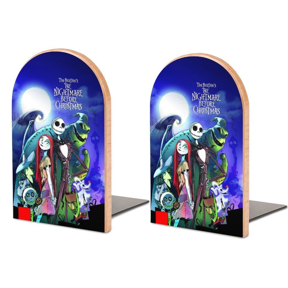 The Nightmare Before Christmas Film Bookends Wood Book Divider ...
