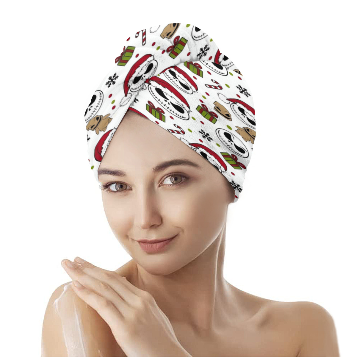 The Nightmare Before Christmas Hair Towel Wrap for Women, Flannel hair ...