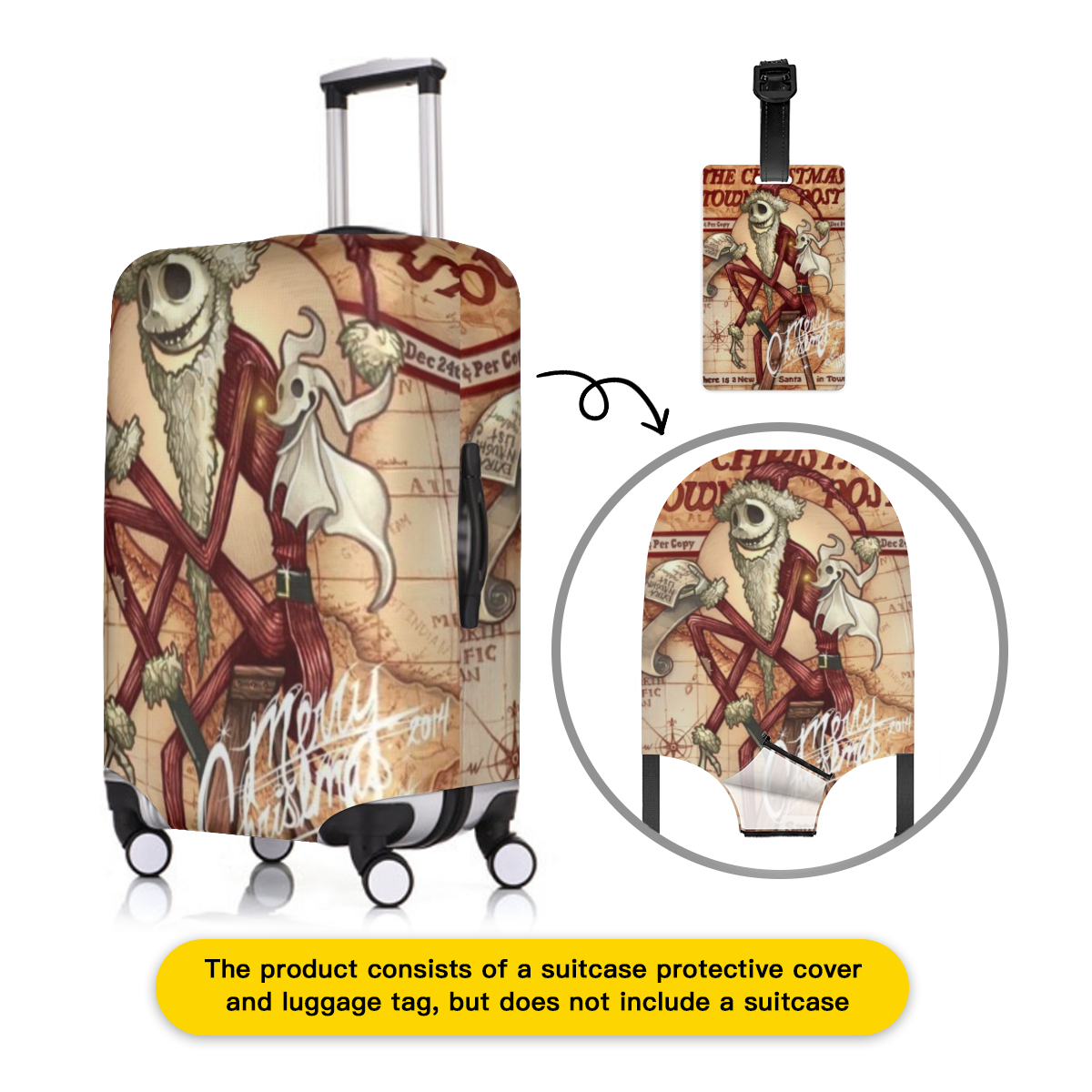 The Nightmare Before Christmas Hard Shell Suitcase Cover with Luggage ...