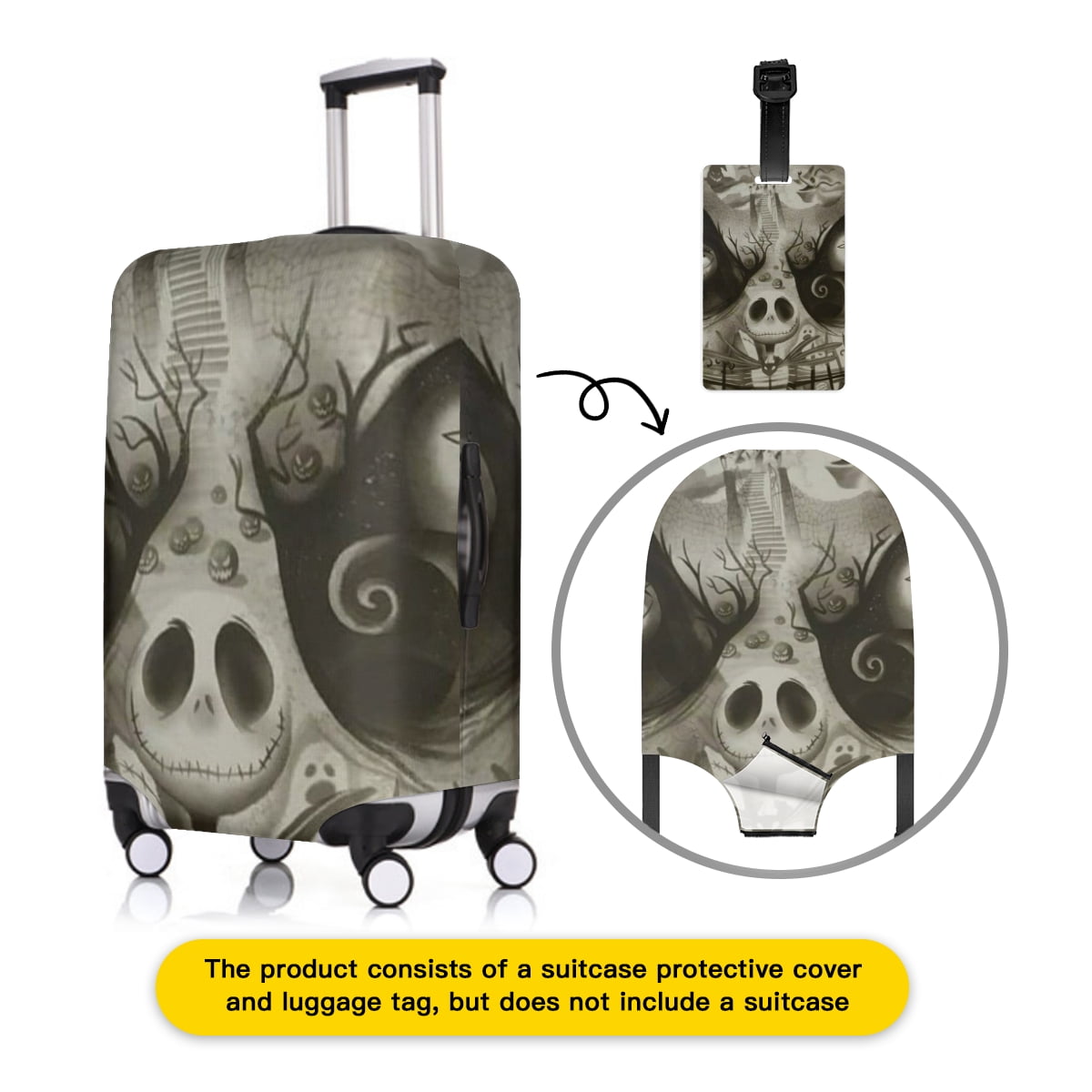 The Nightmare Before Christmas Hard Shell Suitcase Cover with Luggage ...