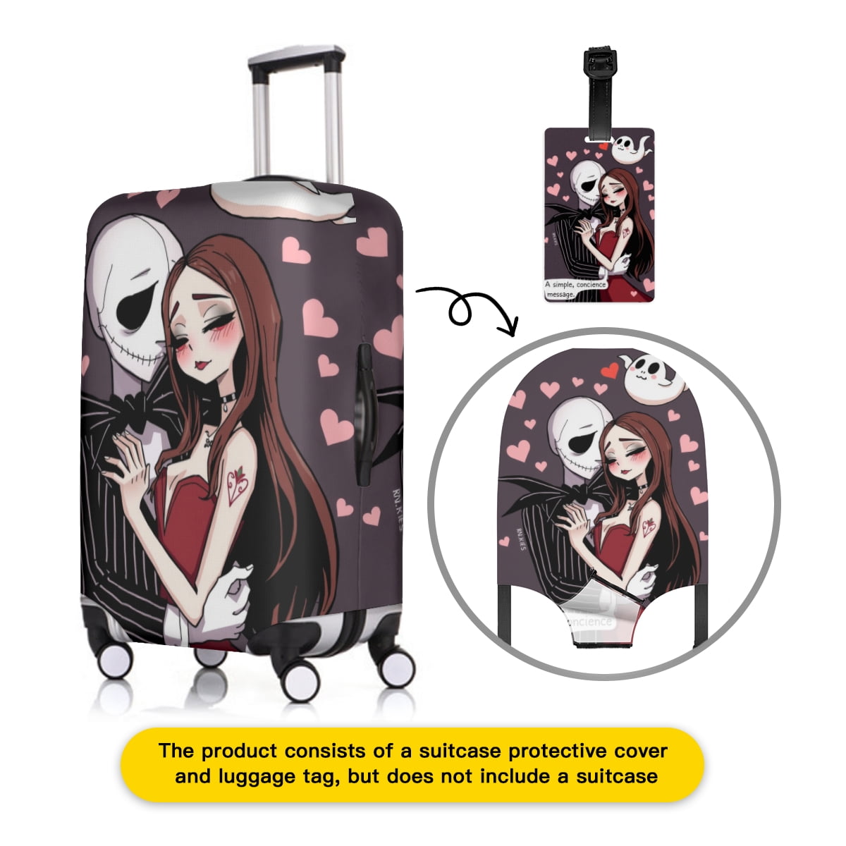 The Nightmare Before Christmas Hard Shell Suitcase Cover with Luggage ...