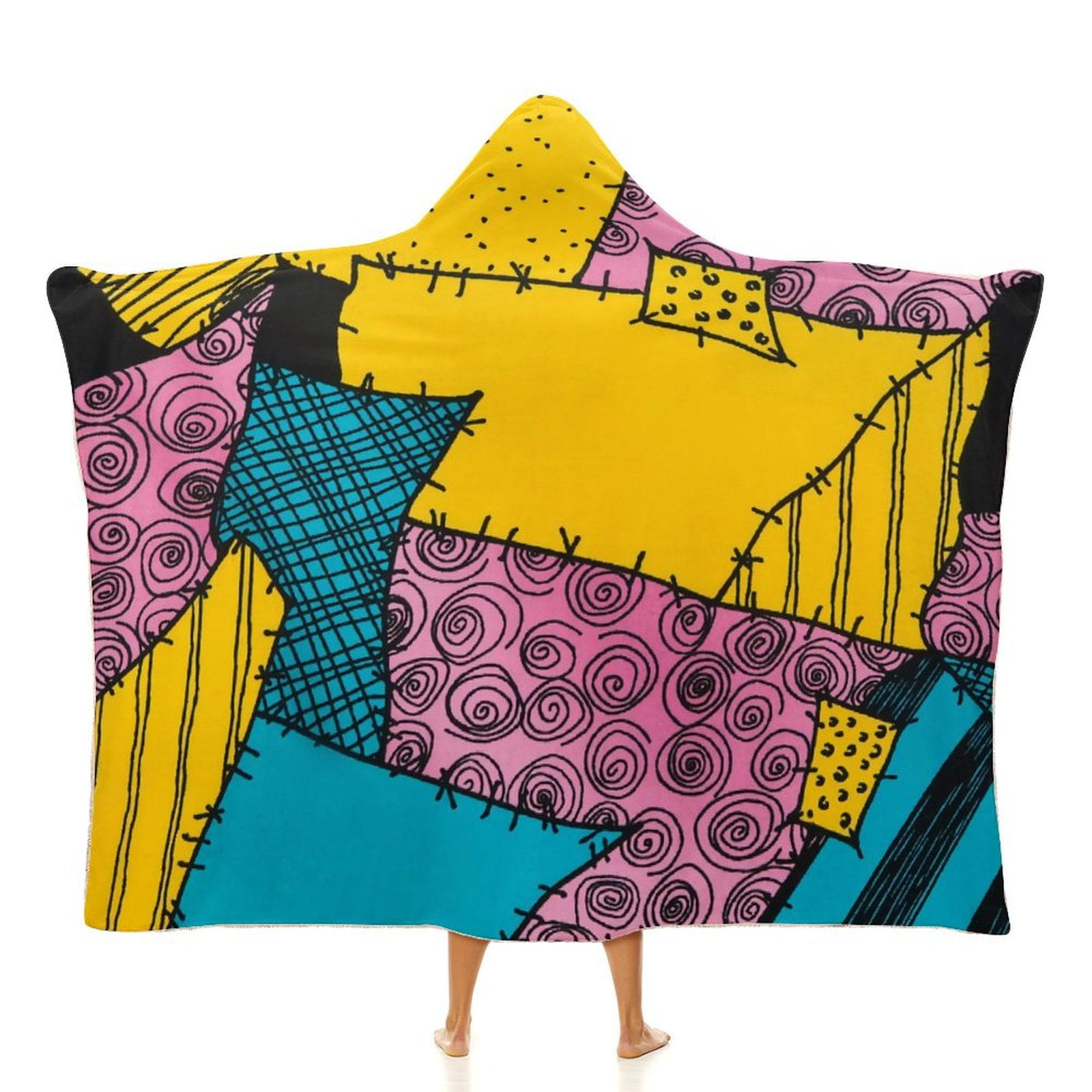 The Nightmare Before Christmas Hooded Blanket Cape Wrap Soft Wearable ...