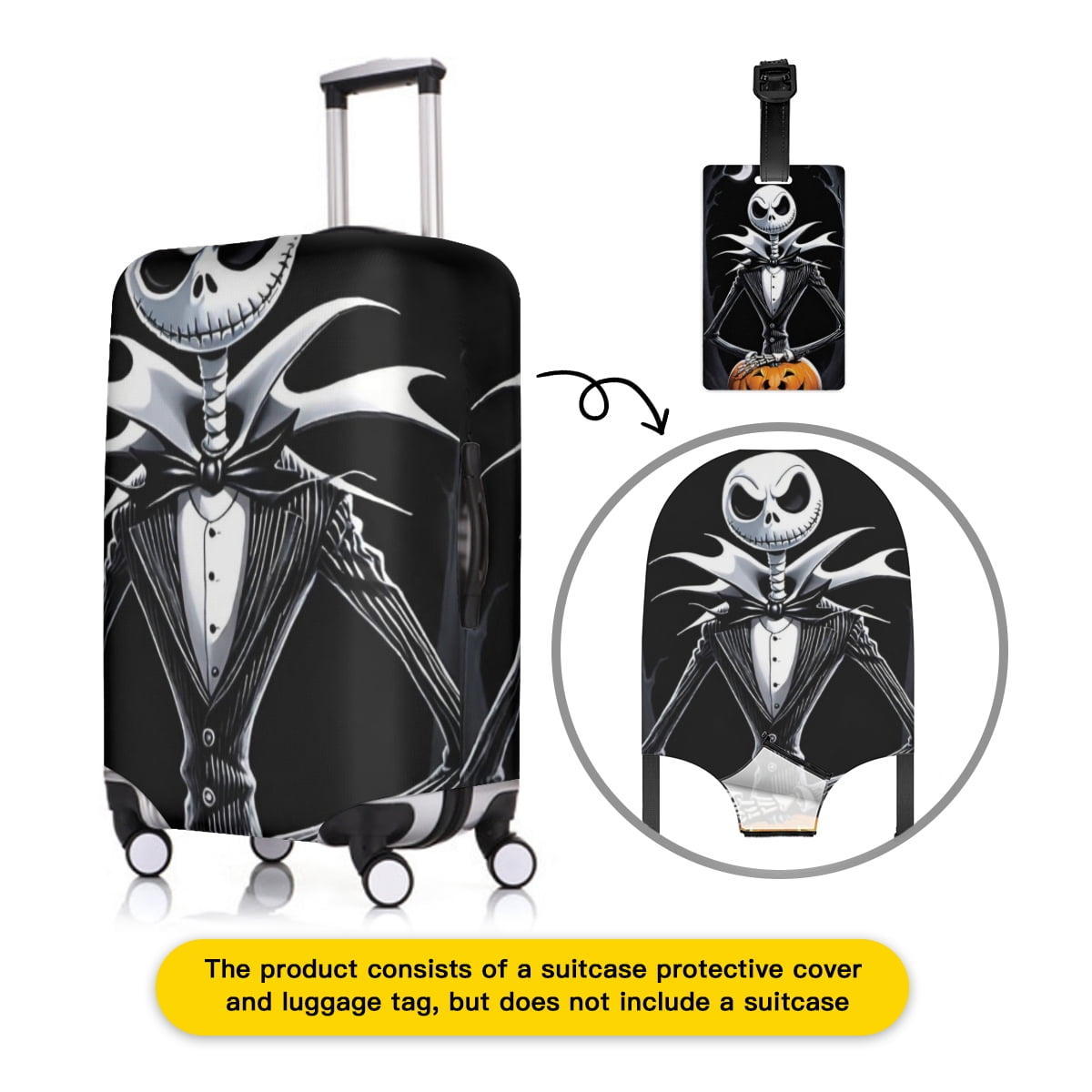 The Nightmare Before Christmas Luggage Cover, Hard Shell Suitcase Cover ...