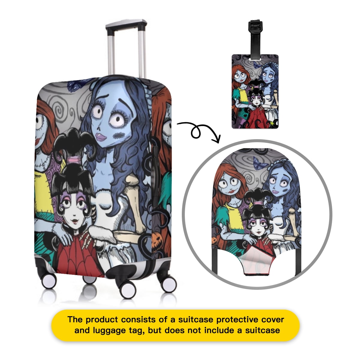 The Nightmare Before Christmas Luggage Cover, Hard Shell Suitcase Cover ...