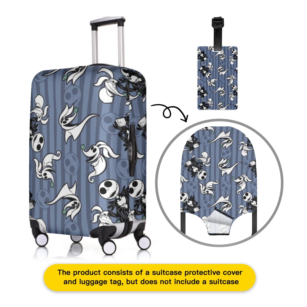 The Nightmare Before Christmas Luggage Cover, Hard Shell Suitcase Cover ...