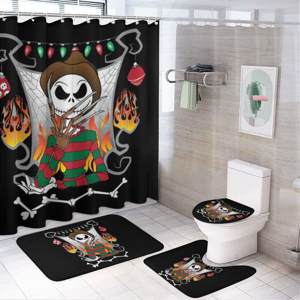 The Nightmare Before Christmas Shower Curtain Sets 4 Piece Bathroom Set ...