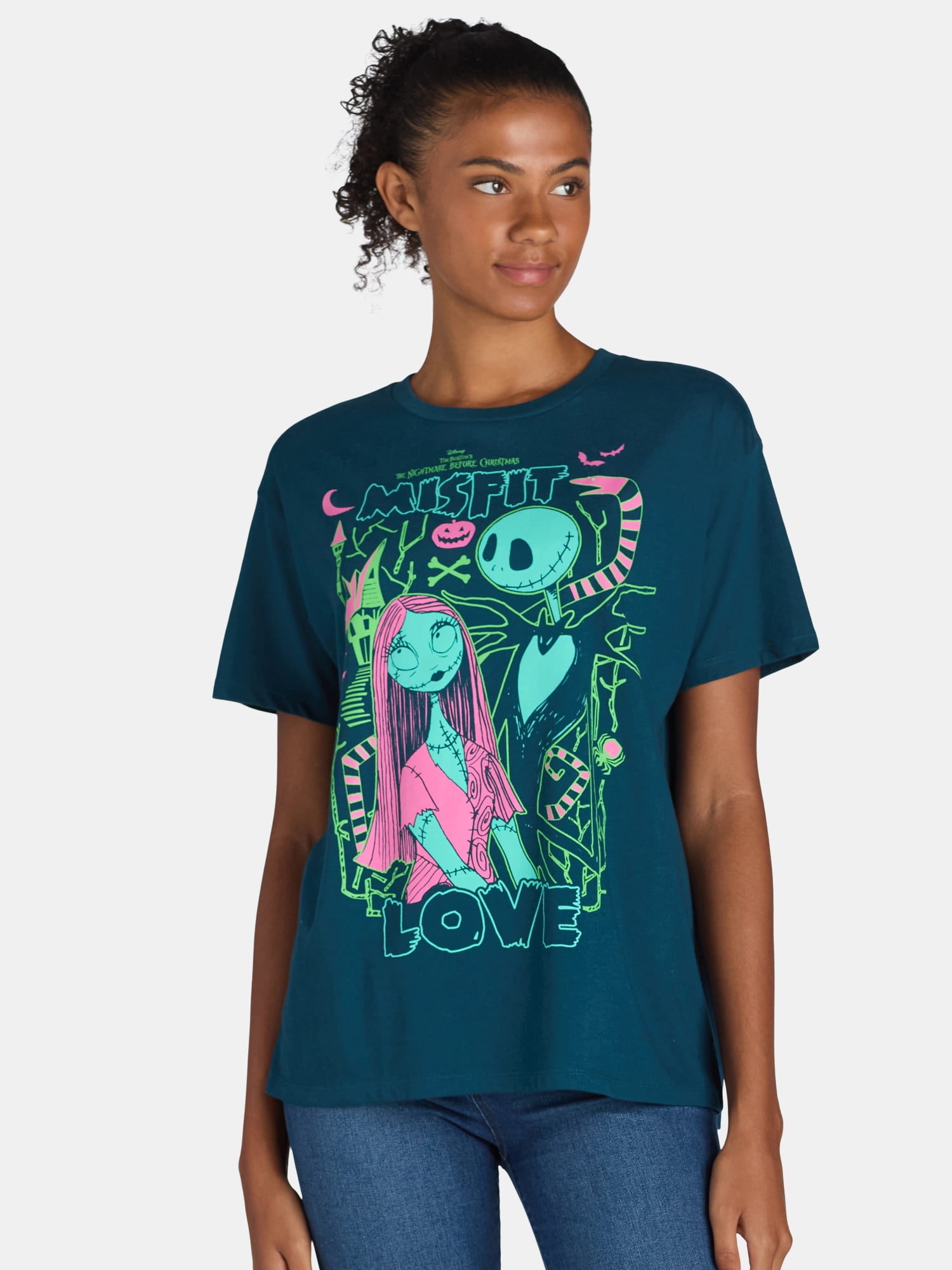 Nightmare Before Christmas Feelin Spooky Graphic Tee with Short Sleeves ...