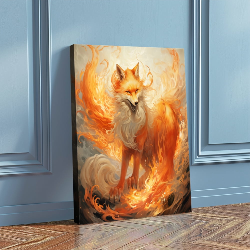 The Nine Tailed Fox in Chinese Mythical Stories Poster Wall Art Print ...