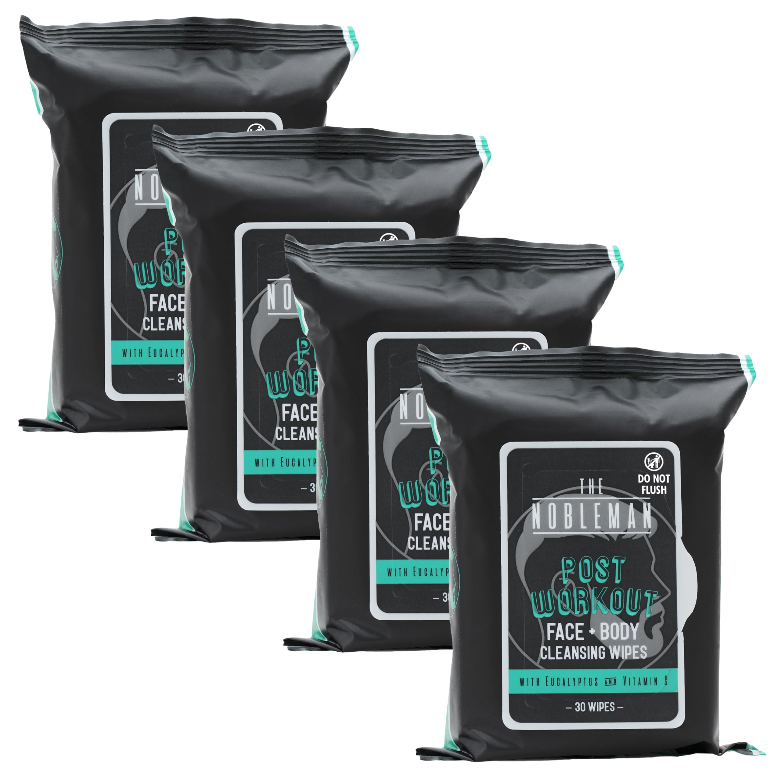 The Nobleman 4-Pack Face IFF17 + Body Cleansing Wipes: 4 Post Workout ...